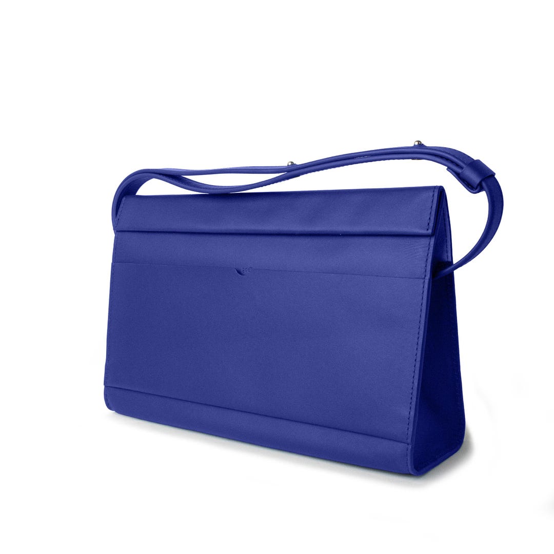 Handmade Leather Shoulder Bag in Cobalt Blue. Adjustable and Detachable ...