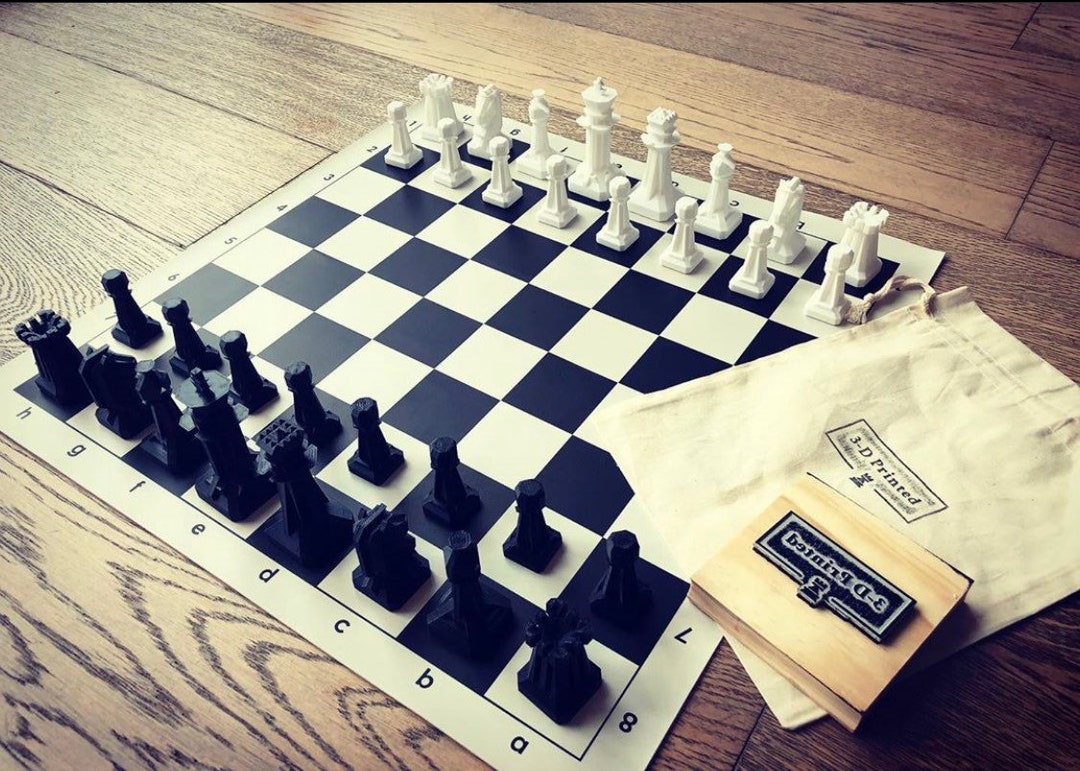 3D Printed Modern Art Deco Chess Art, Comes With Chess Board - Etsy