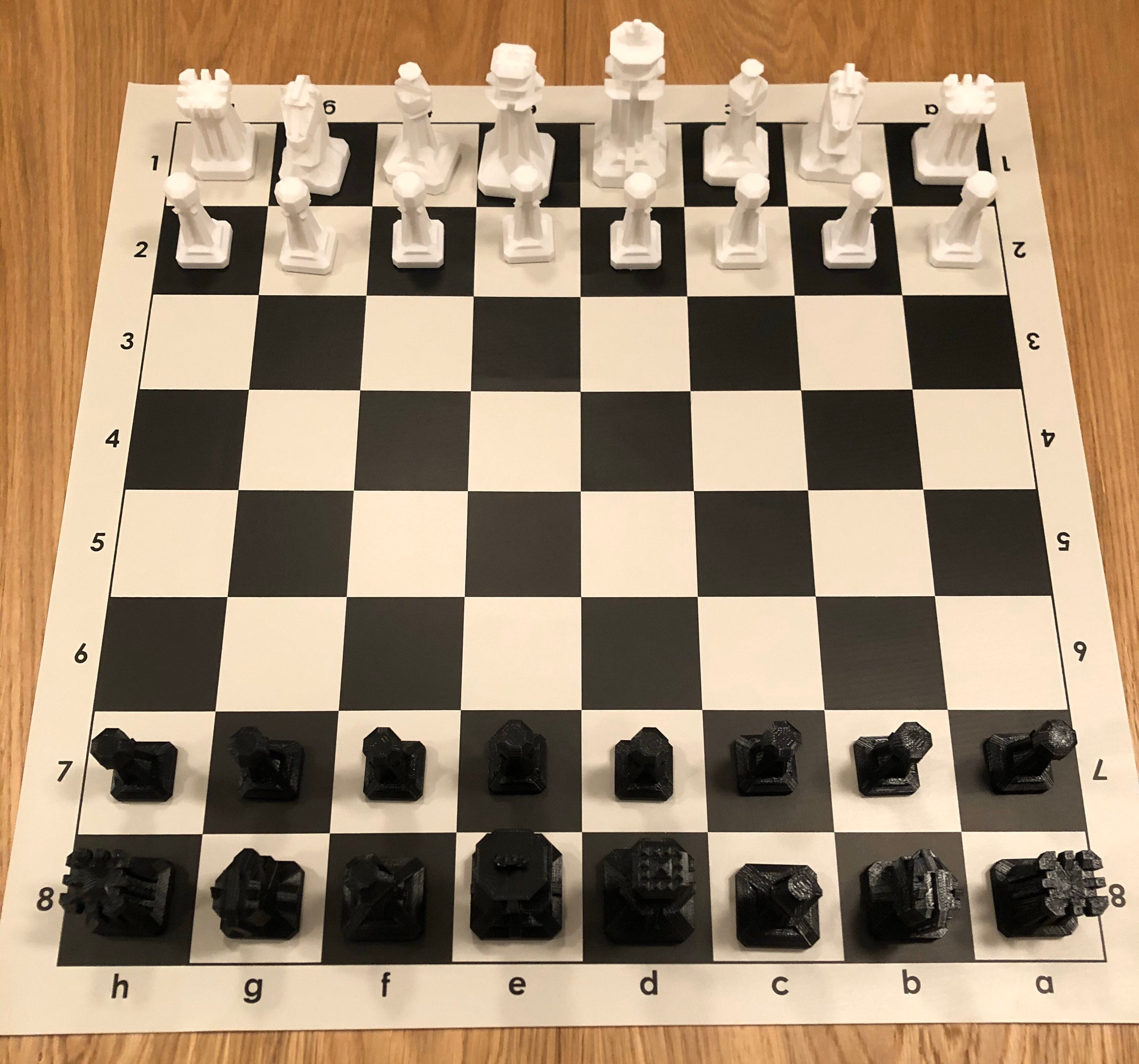 3D Printed Modern Art Deco Chess Art, Comes With Chess Board - Etsy