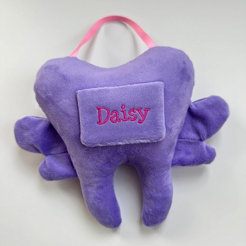 Custom Tooth Fairy Pillow Plush for Boys and Girls, Purple Tooth Fairy ...