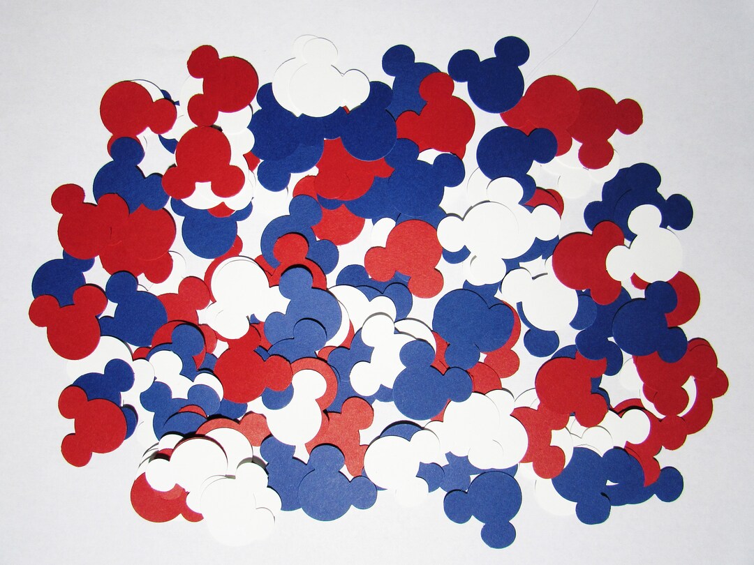 Mickey Mouse Ears Paper Confetti - Red White Blue - 150 CT- Table ...