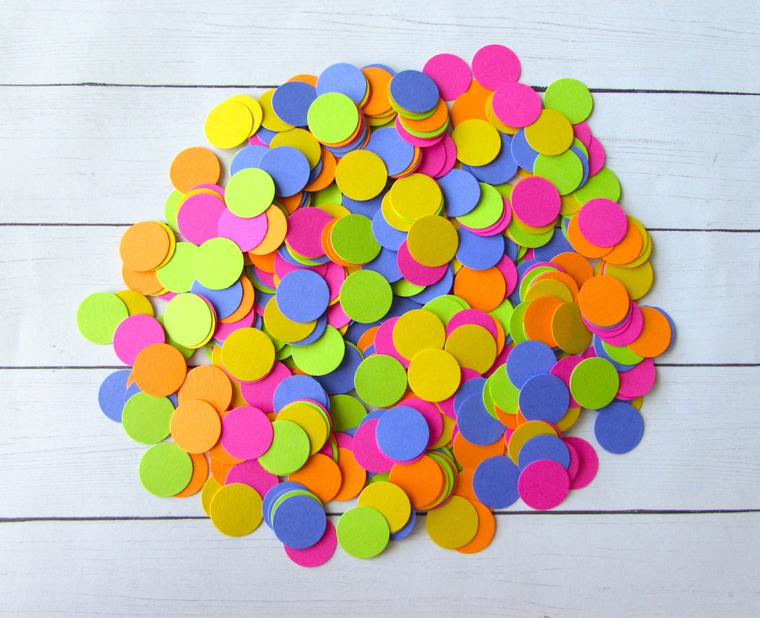 Paper Confetti Circles - Party Pop - Neon Party Confetti - Die Cut ...