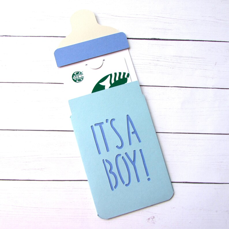 Baby Boy Gift Card Holder - It's a Boy - Baby Bottle Gift Card Holder ...