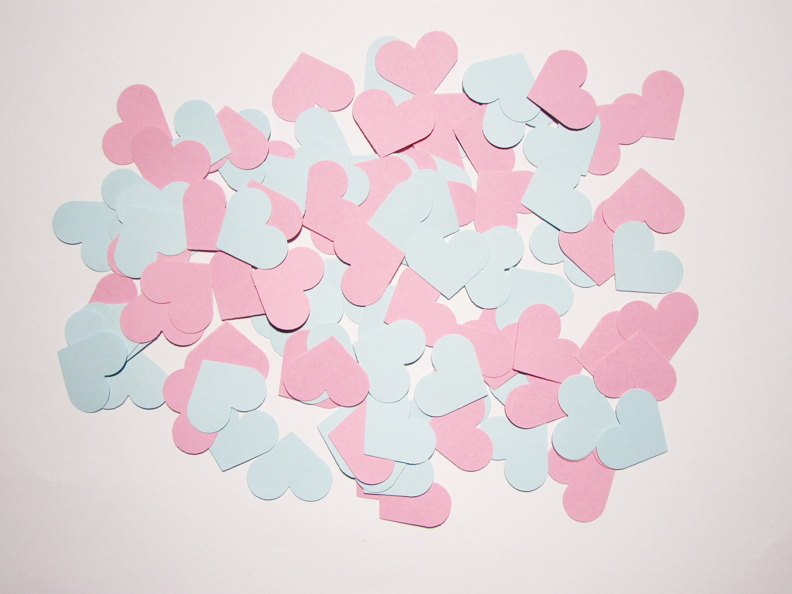Pink and Baby Blue 1 Hearts 100 CT. Die Cut Party Decor. | Etsy