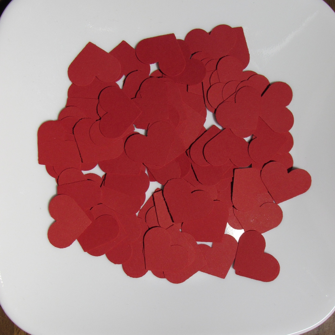 Red Hearts Paper Confetti - Table Confetti - Die Cut Party Decor ...