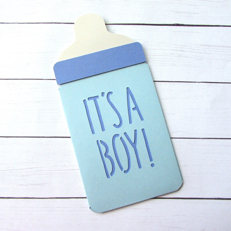 Baby Boy Gift Card Holder - It's a Boy - Baby Bottle Gift Card Holder ...