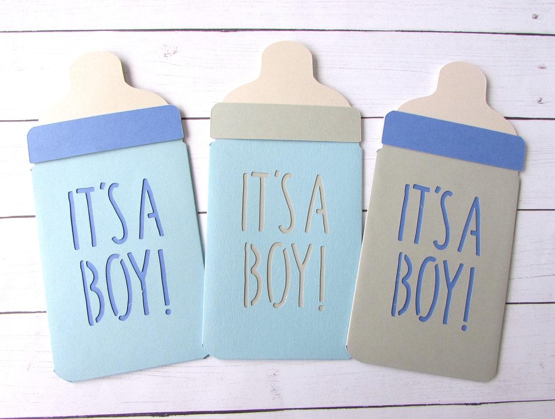 Baby Boy Gift Card Holder - It's a Boy - Baby Bottle Gift Card Holder ...