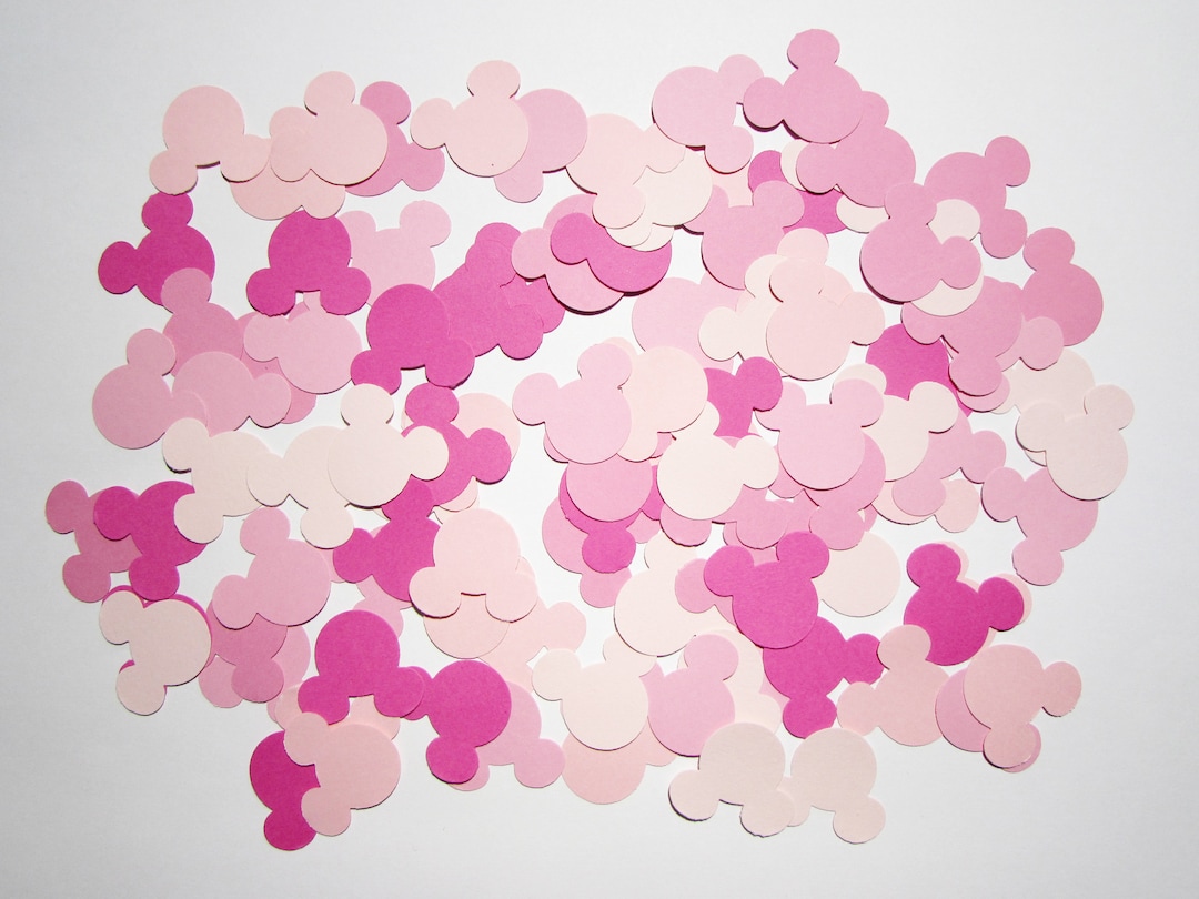 Shades of Pink Mickey Mouse Ears Paper Confetti - Table Confetti - Die ...