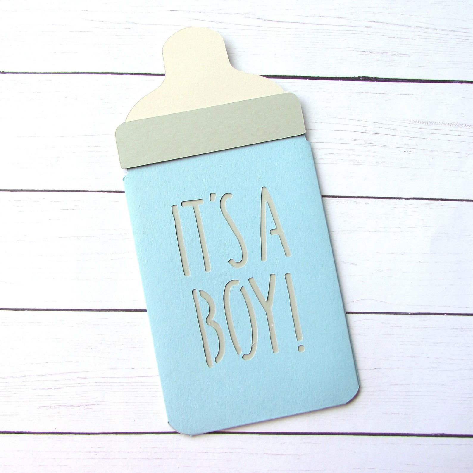 Baby Boy Gift Card Holder It's a Boy Baby Bottle Gift - Etsy