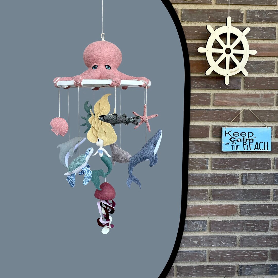 Little Mermaid Baby Mobile: Nautical Nursery Decor, Sea Creatures - Etsy