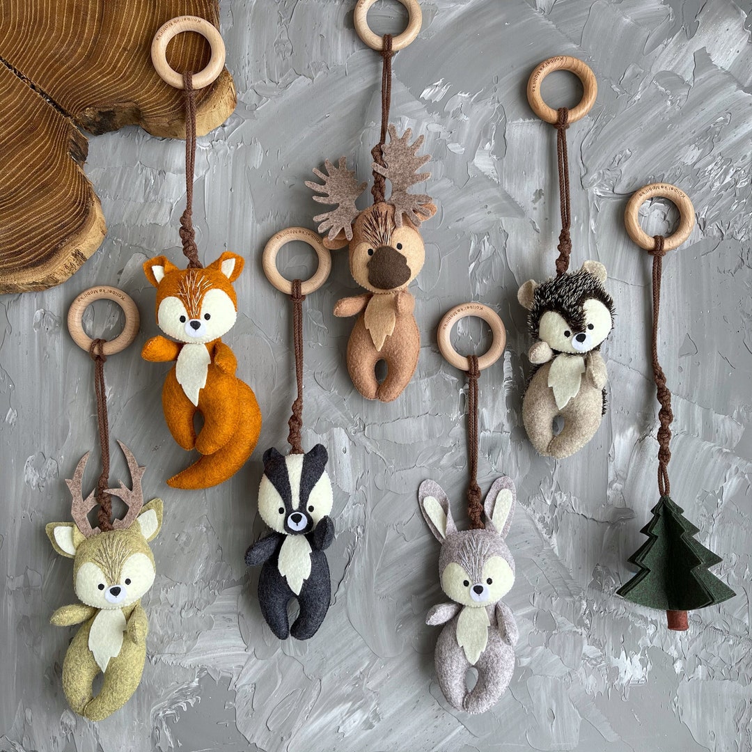 Felt Forest Animal Play Gym Toys: Woodland Nursery Decor - Etsy