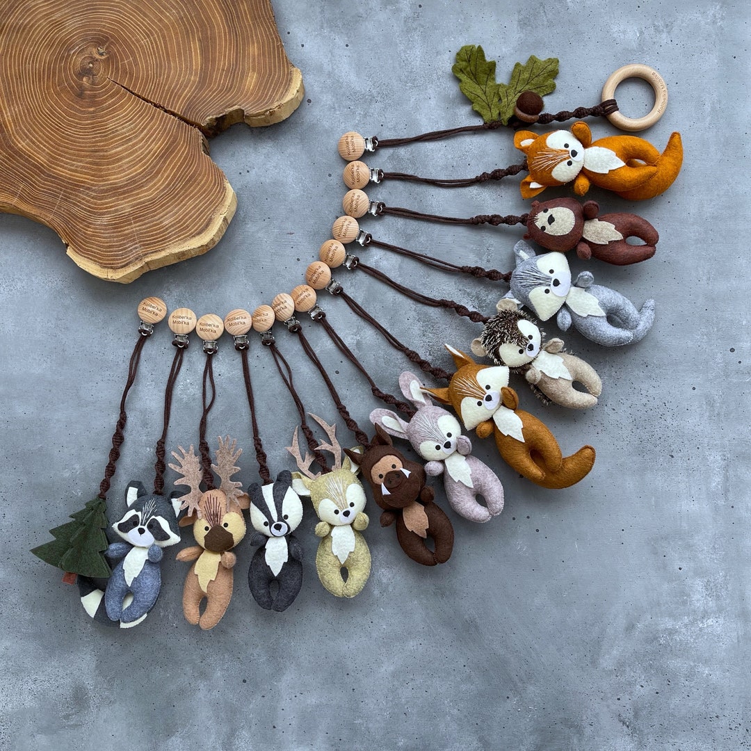 Woodland Animals Stroller Mobile: Felt Pram Toy Set - Etsy