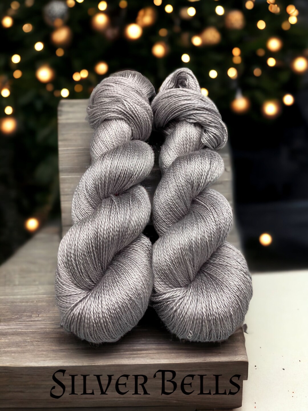 Silver Bells Hand-dyed Silk Yarn: Gray Lace, Sock, DK Weight - Etsy