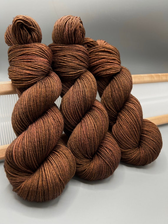 Mocha Brown Yarn Hand Dyed Yarn Lace / Sock / Fingering - Etsy