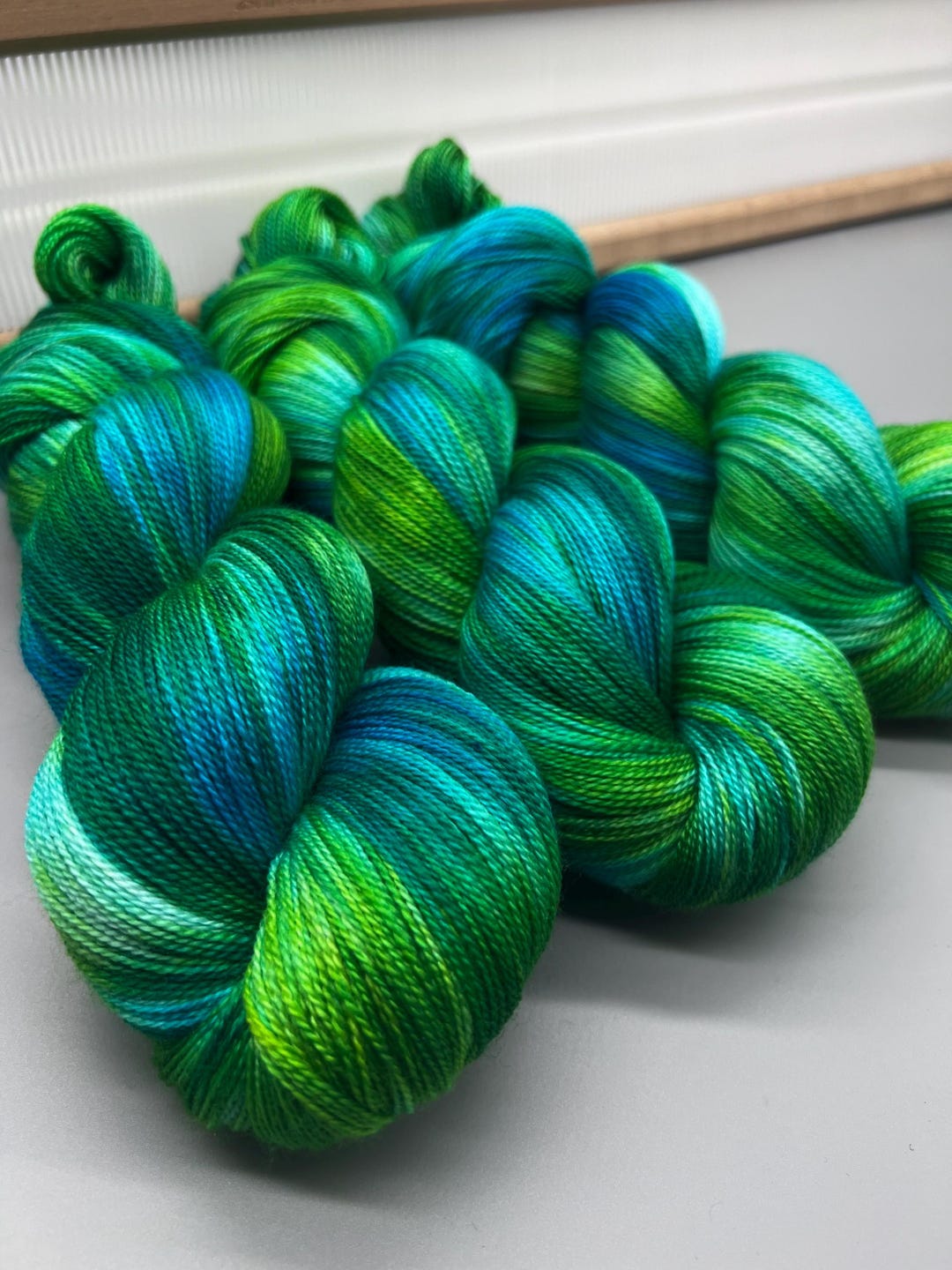 Kelp Forest Hand Dyed Yarn: Superwash Merino Wool, Green & Blue - Etsy