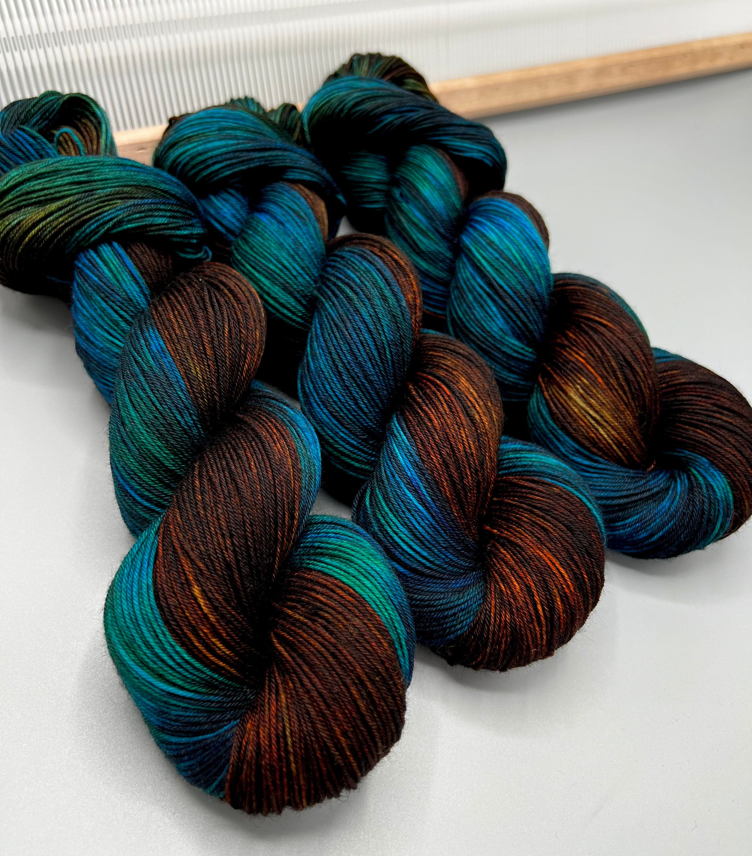 Shoreline Hand Dyed Yarn Teal Yarn Lace / Sock / - Etsy