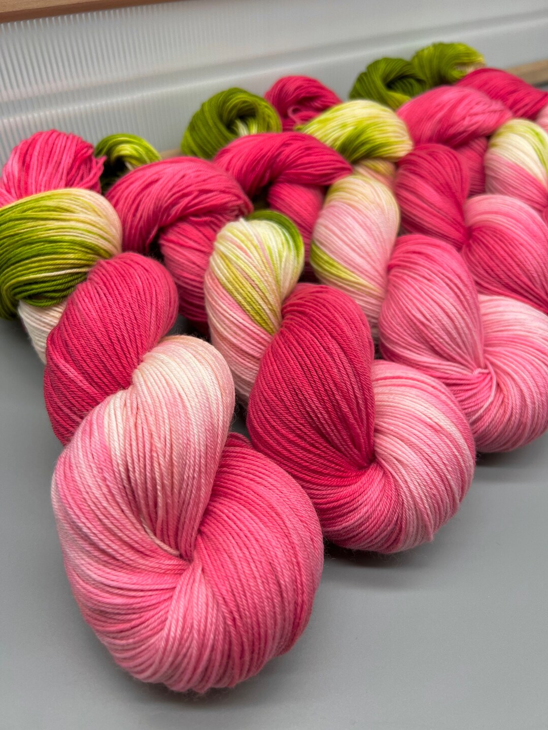 Watermelon Hand Dyed Yarn Ready to Ship Sock / Fingering Yarn Superwash ...