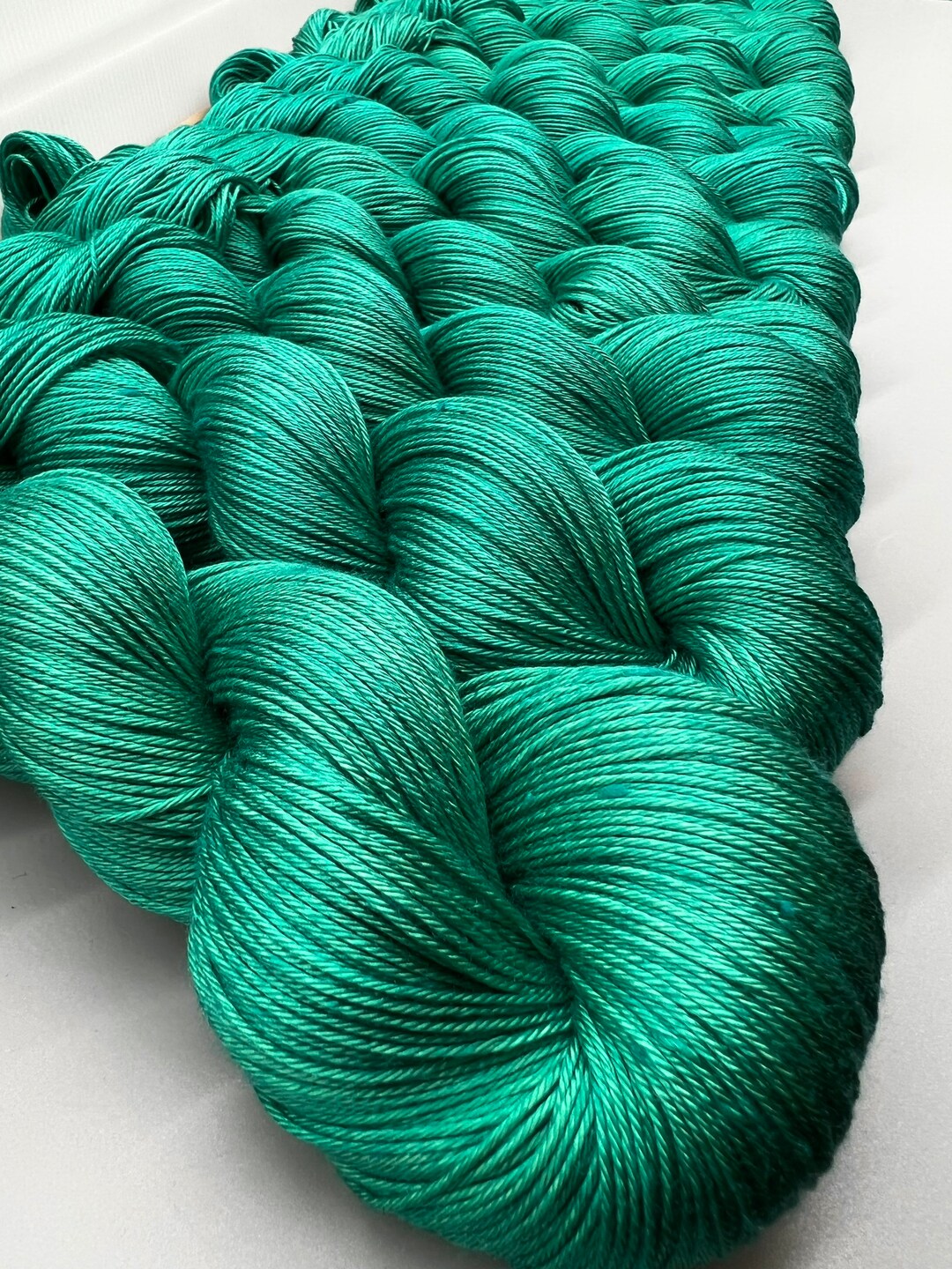 Jasmine Teal - Hand Dyed Yarn - Teal - Yarn - Lace / Sock / Fingering ...