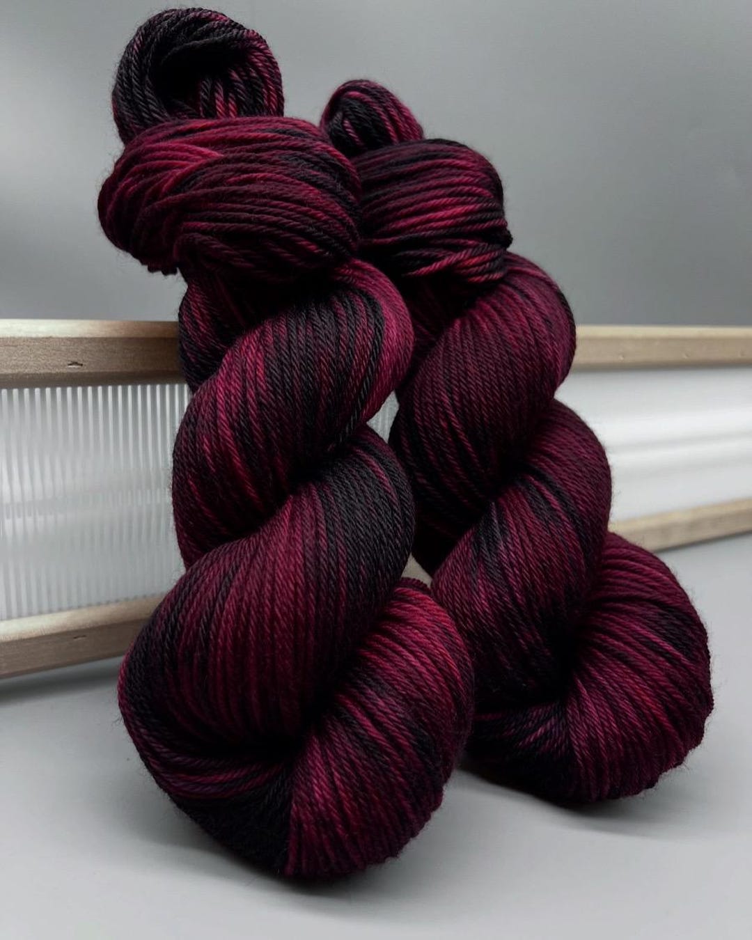 Blackberry Bramble Hand Dyed Yarn: Maroon & Gray - Etsy