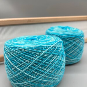 Aqua Blue Yarn Ready to Ship Lace Yarn Silk Merino Hand Dyed Yarn Knit ...