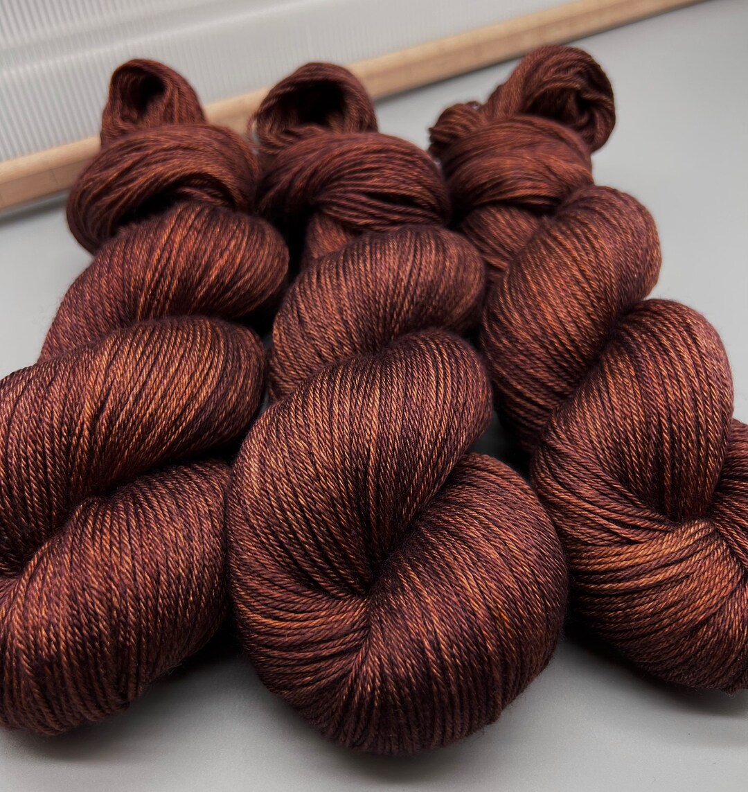 Burnished Bronze Hand-dyed Silk Yarn: Lace, Sock, Sport, DK - Etsy