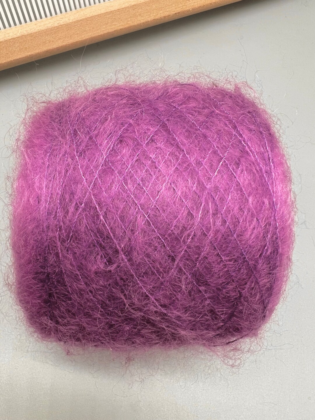 Magenta Hand Dyed Yarn Pink Yarn Mohair / Silk Ready to Ship Knit Gift ...