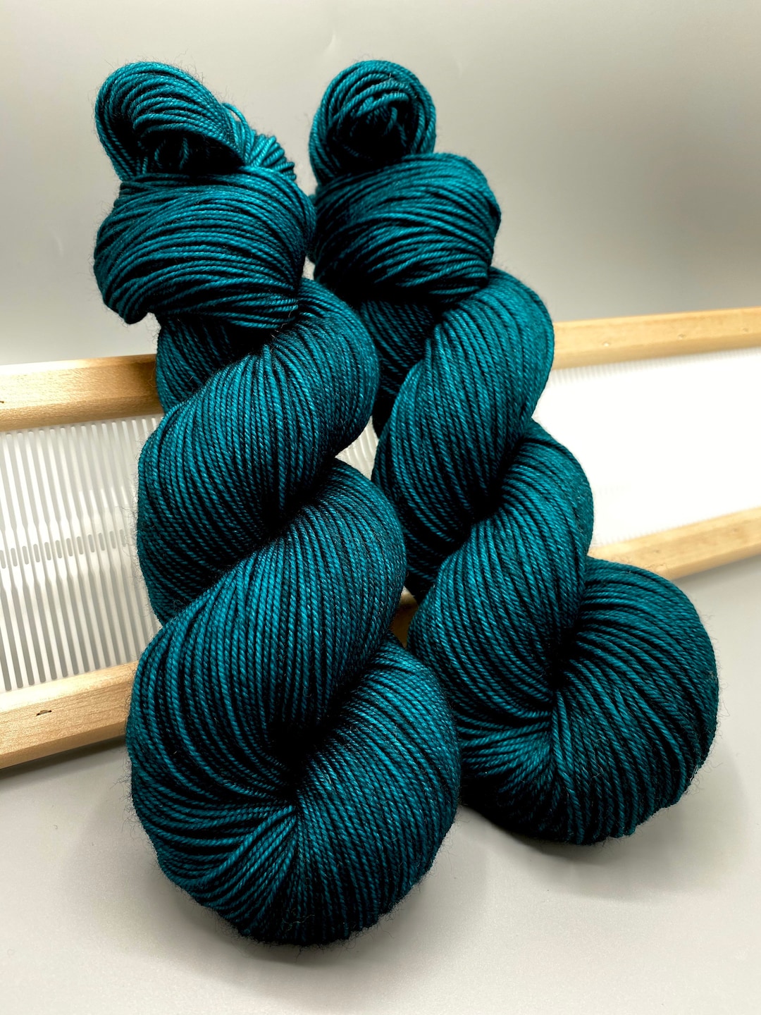 Peacock Plume Hand Dyed Yarn: Teal Superwash Merino Wool - Etsy