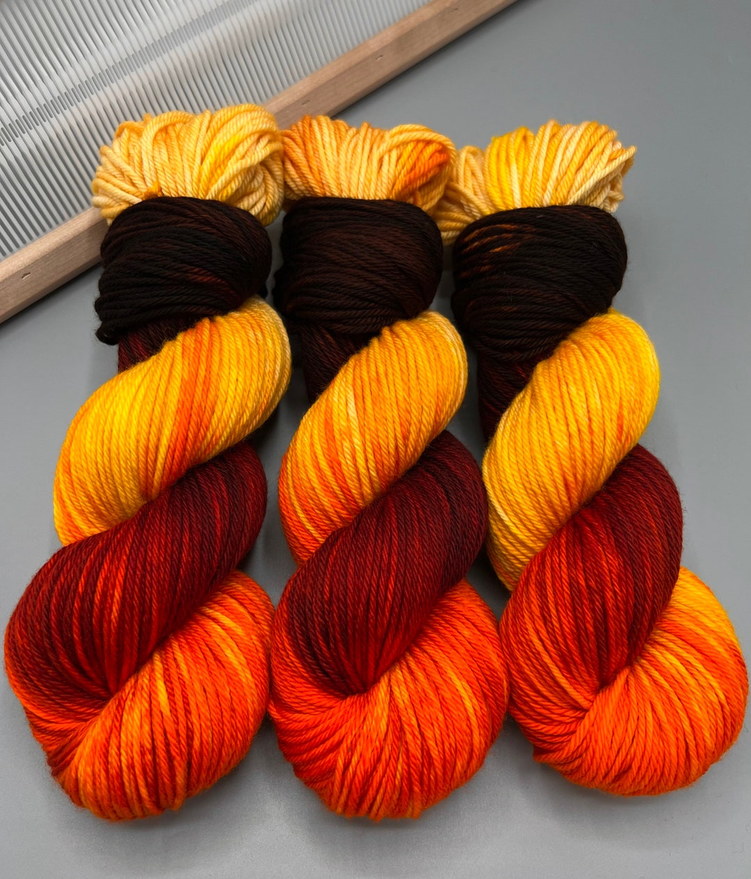 Scorch Hand Dyed Superwash Merino Wool Yarn: Red, Orange, Yellow - Etsy
