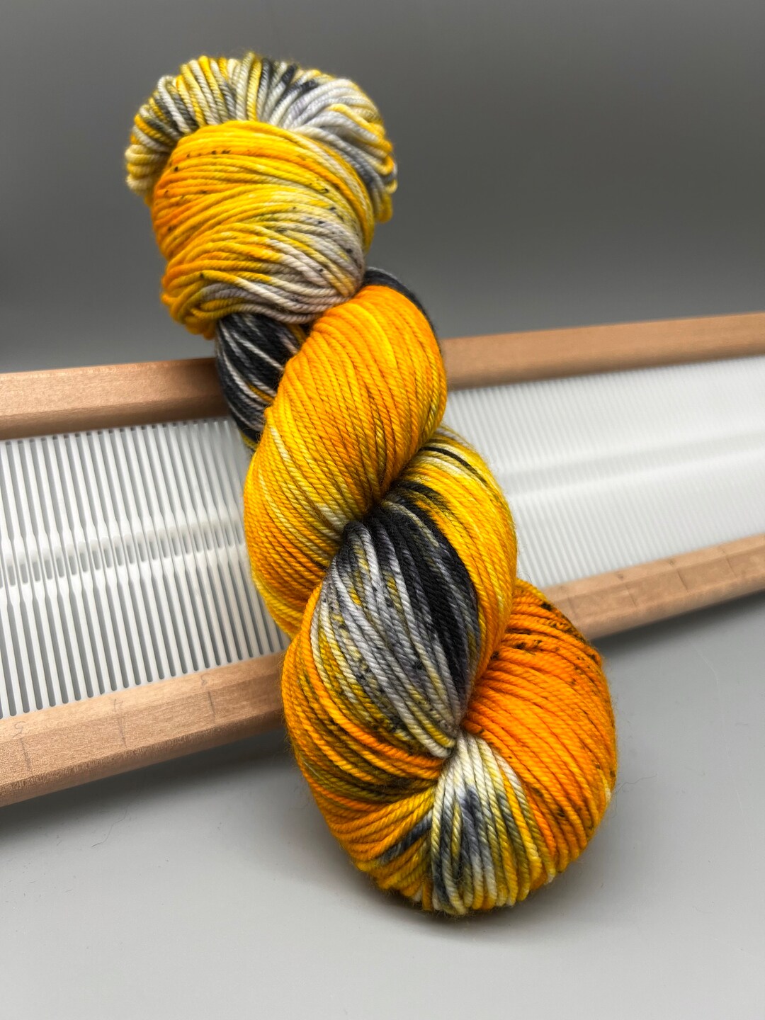 Campfire - Hand Dyed Yarn - Dk - Yellow and Gray Yarn - Knit Gift ...