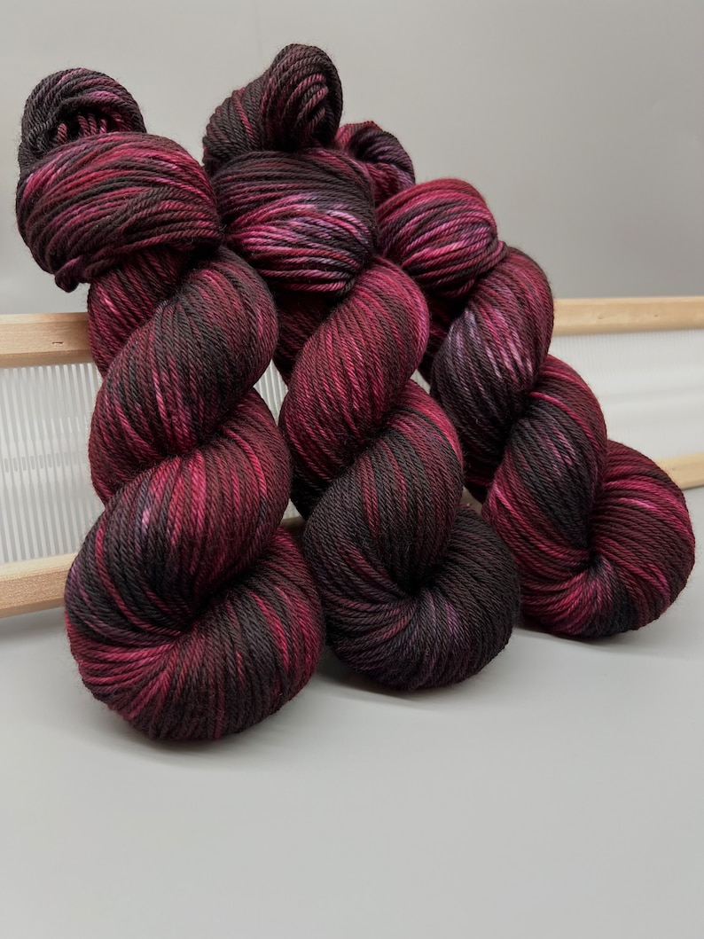 Blackberry Bramble Hand Dyed Yarn: Maroon & Gray - Etsy
