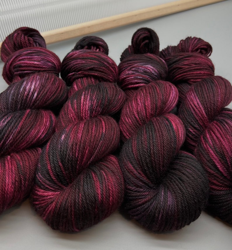 Blackberry Bramble Hand Dyed Yarn: Maroon & Gray - Etsy