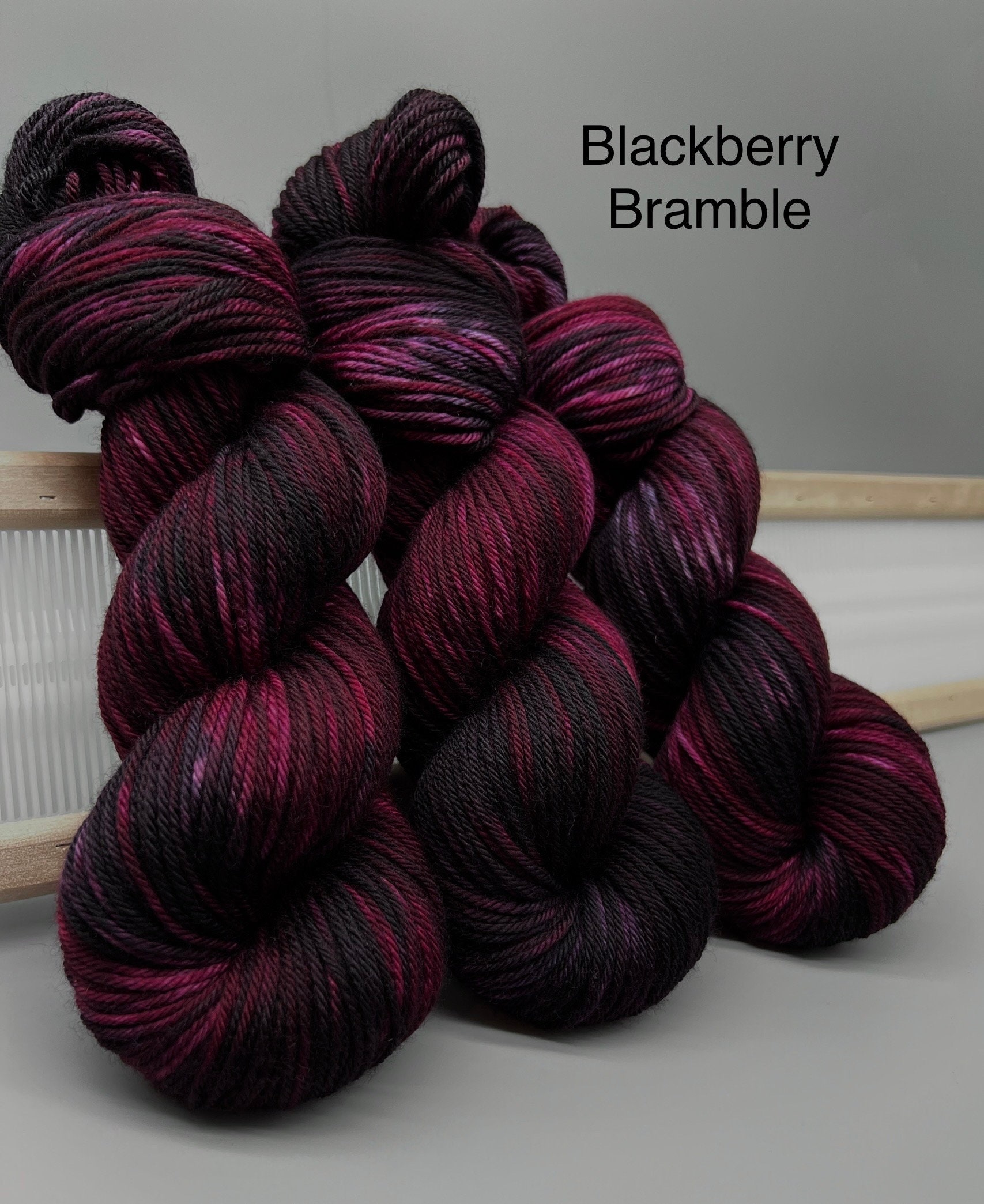 Blackberry Bramble Hand Dyed Yarn: Maroon & Gray - Etsy