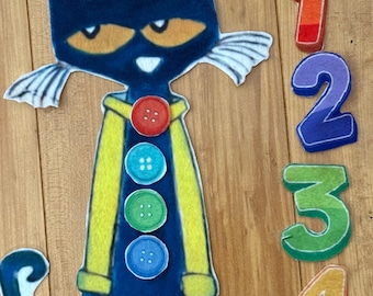 Pete the Cat - My 4 Groovy Buttons Felt Story Set - Etsy