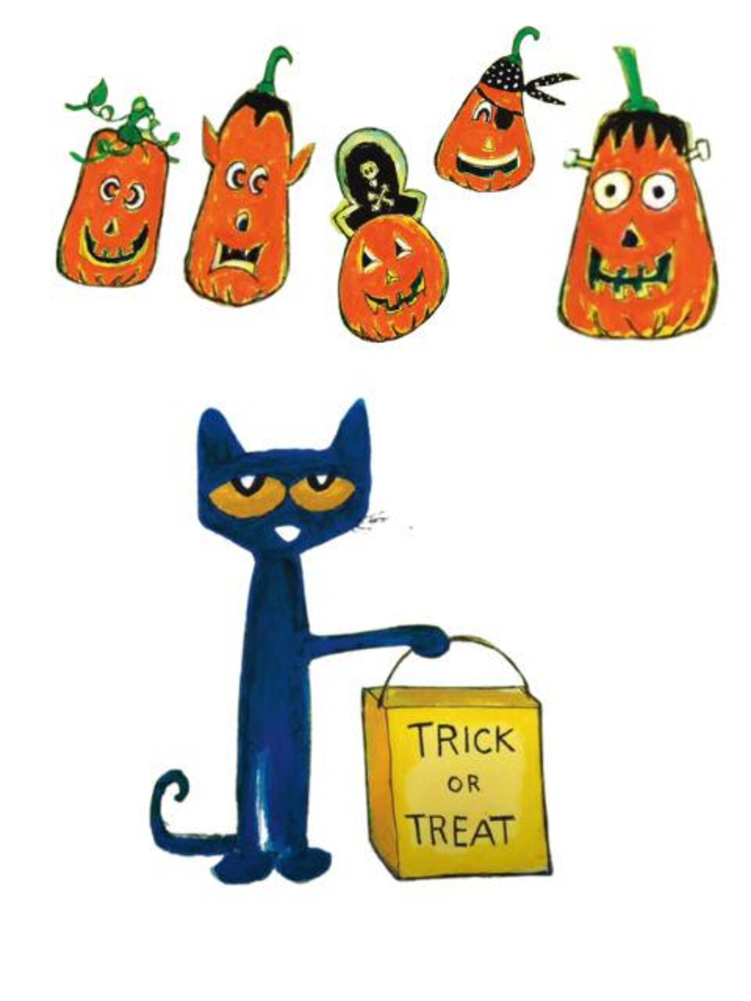 Pete the Cat 5 Little Pumpkins Clipart - Etsy