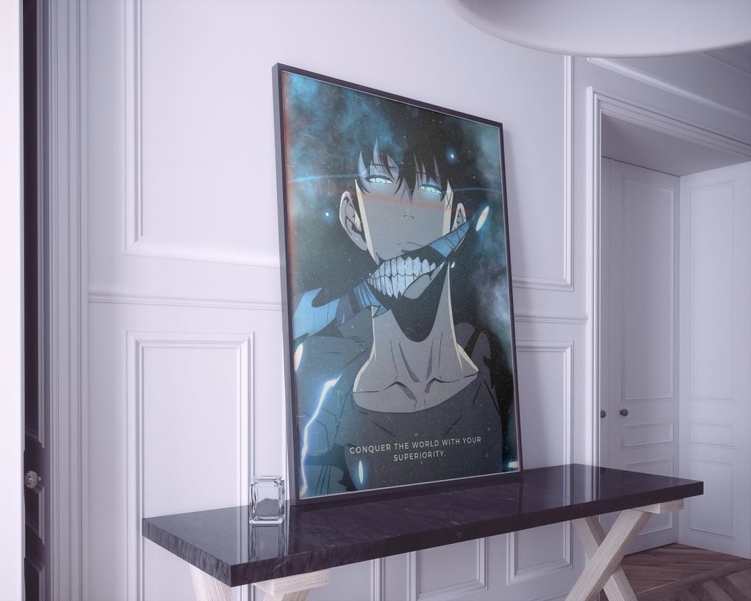 Solo Leveling Motivational Anime Vertical Framed Poster, Wall Art Decor ...