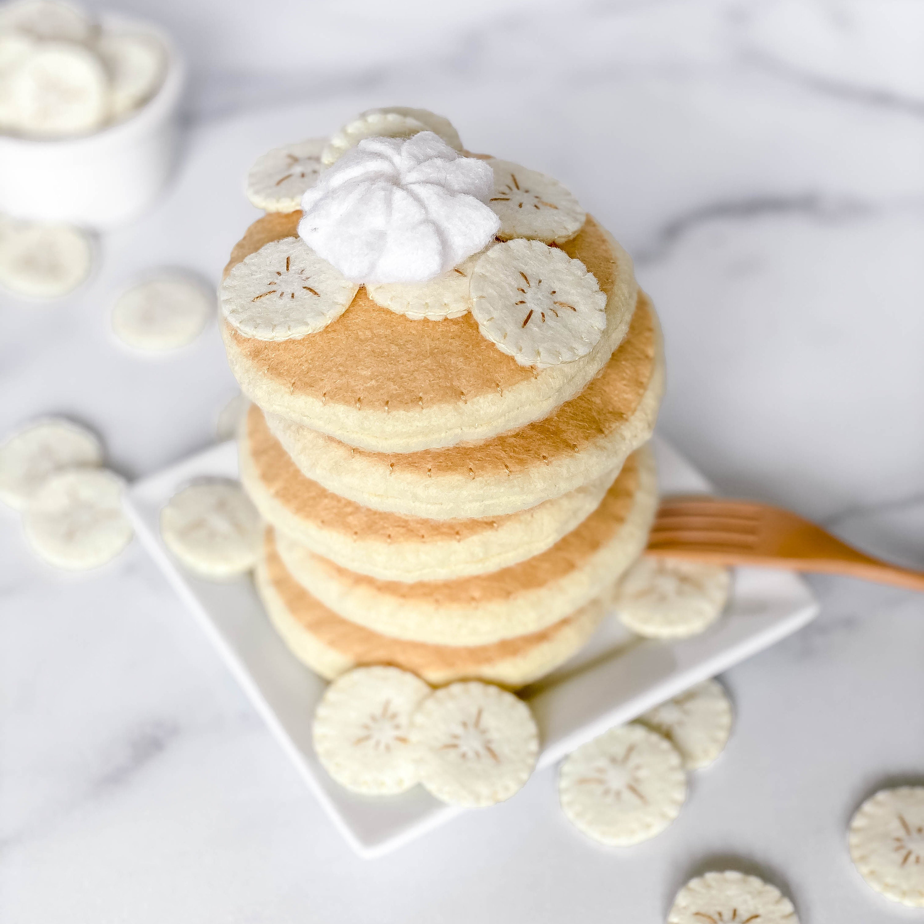 Felt Pancake Set | Pancakes, Bananas, Whipped Cream & Butter Kit | Felt ...