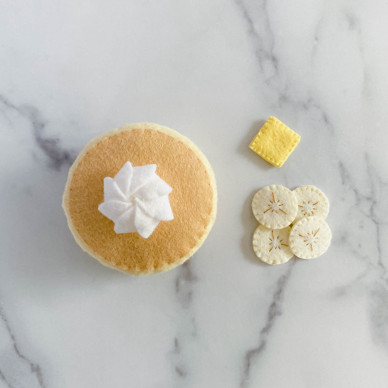 Felt Pancake Set | Pancakes, Bananas, Whipped Cream & Butter Kit | Felt ...