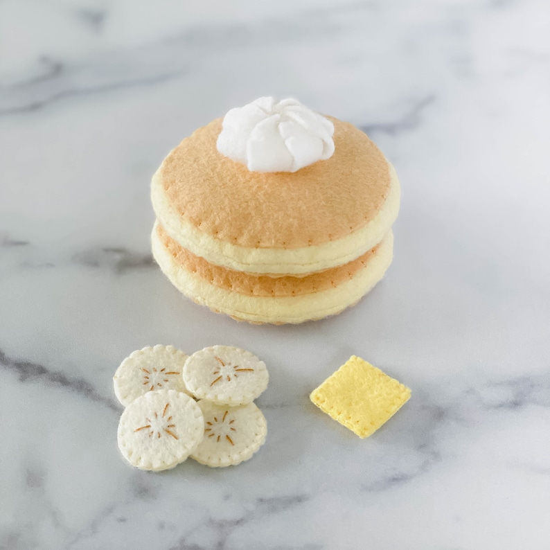 Felt Pancake Set | Pancakes, Bananas, Whipped Cream & Butter Kit | Felt ...
