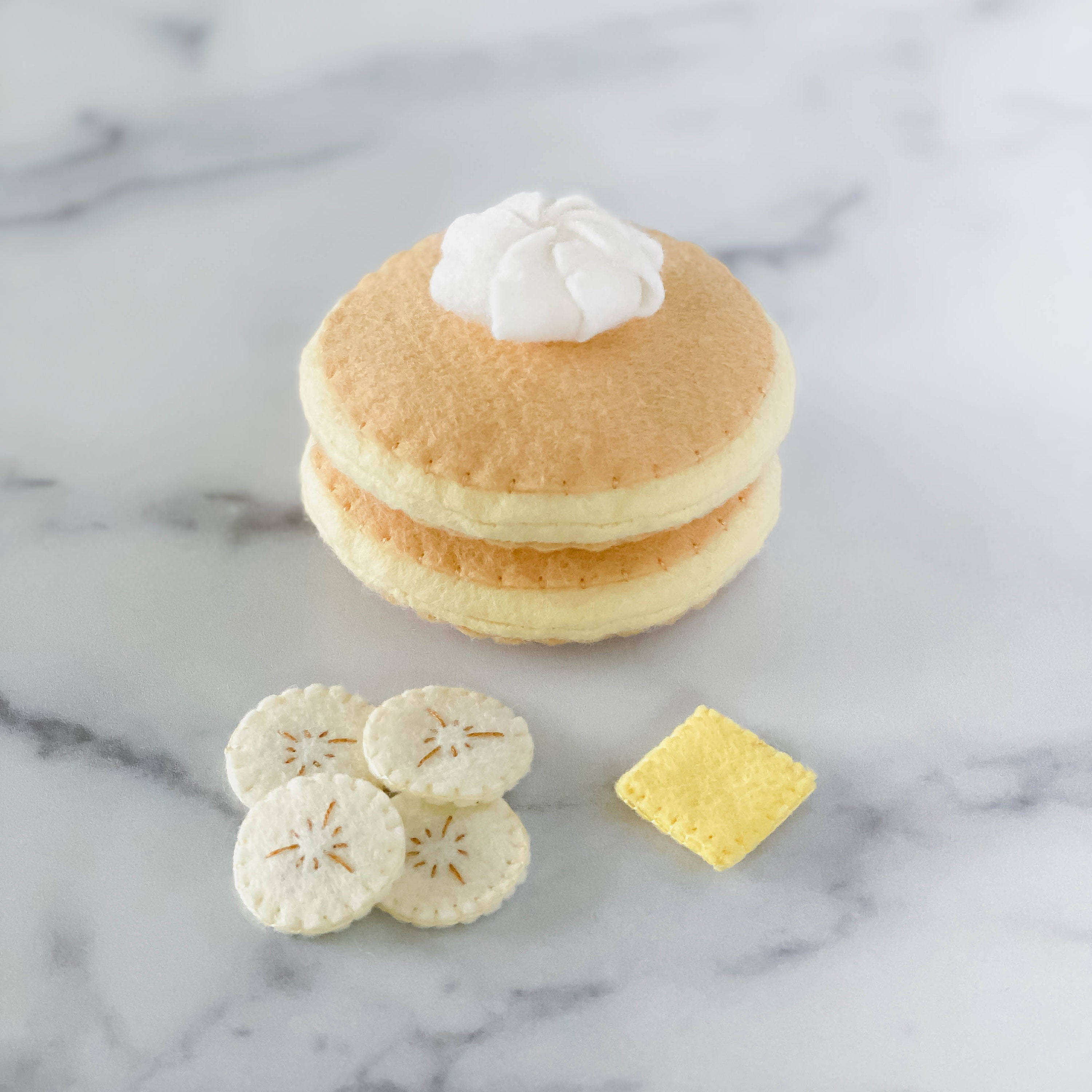 Felt Pancake Set | Pancakes, Bananas, Whipped Cream & Butter Kit | Felt ...