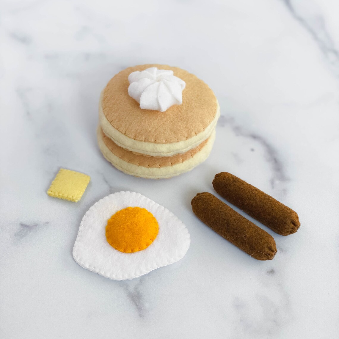 Felt Pancake Breakfast Set Pancakes, Egg, and Sausage Kit Felt Food ...