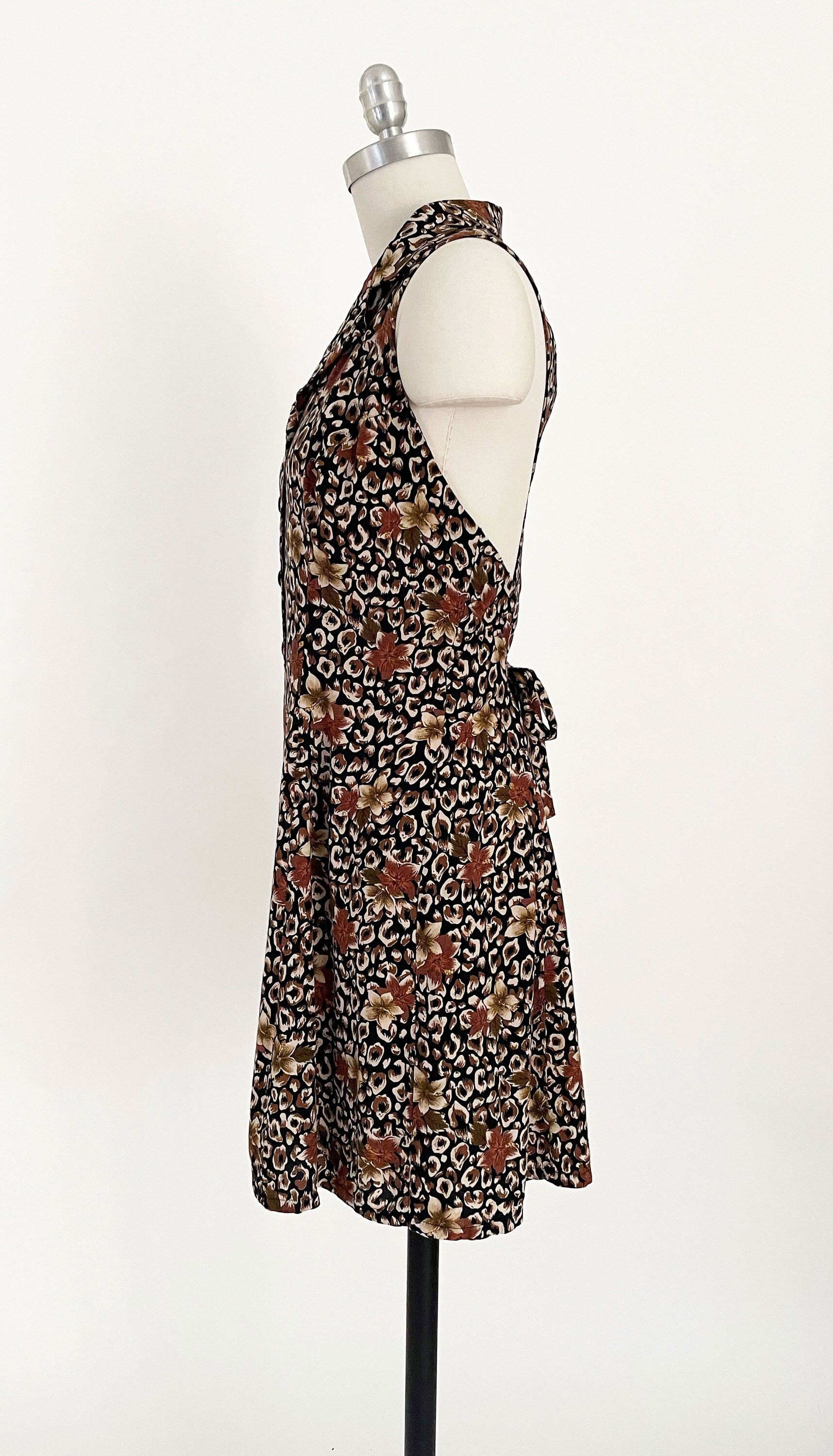 90s Floral Leopard Print Halter Top Romper Tropical Floral | Etsy