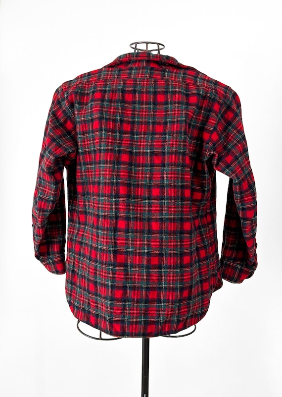 60s Pendleton Red Plaid Flannel Shirt | Prince Charle… - Gem