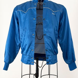 80s Blue Satin Trucking Bomber Jacket Richard Hoffman Trucking Wichita ...