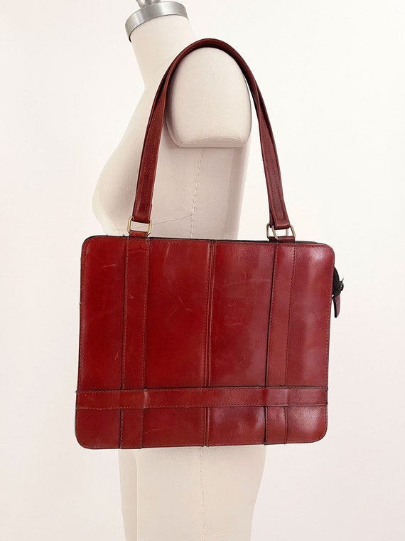 70s Brown Leather Shoulder Bag | Pappagallo Made in U… - Gem