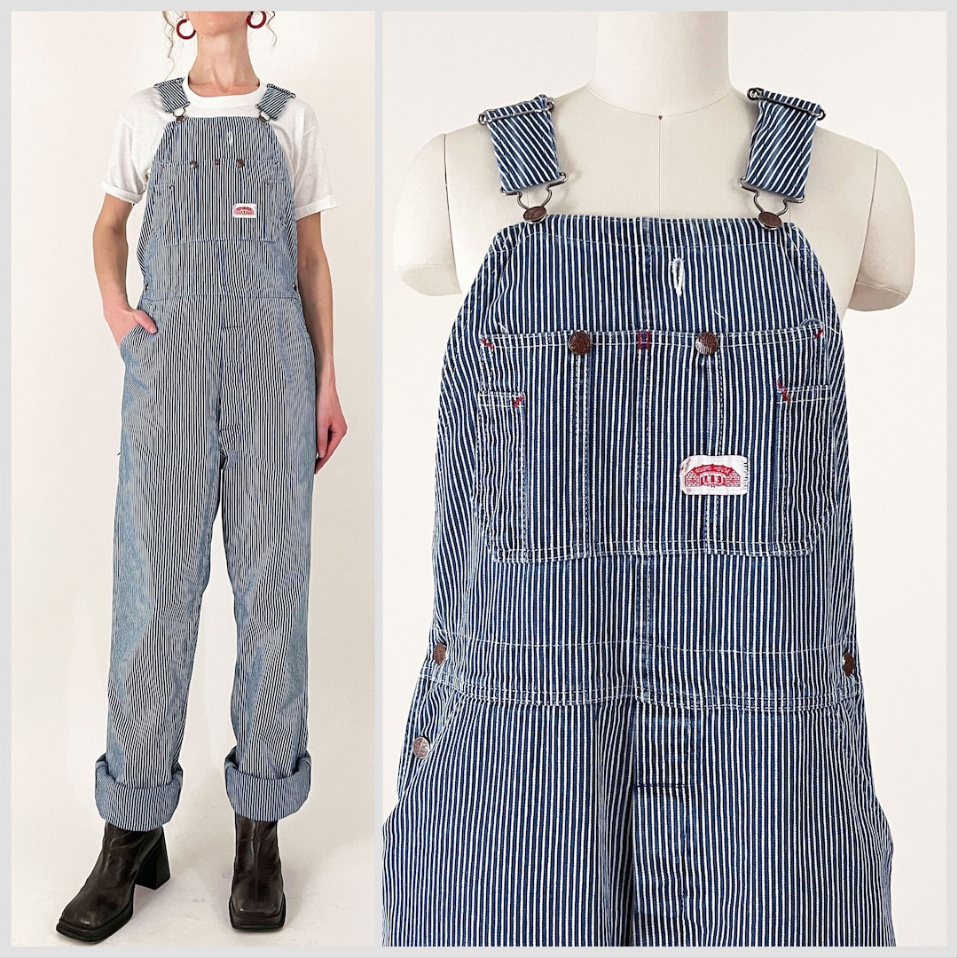 Vintage Round House Hickory Stripe Overalls 80s Round House Made in USA ...