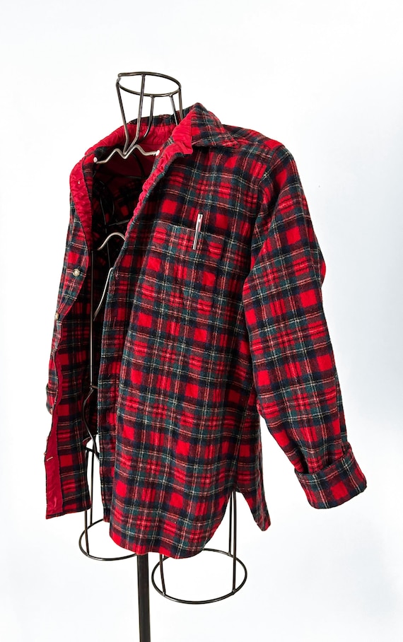 60s Pendleton Red Plaid Flannel Shirt | Prince Charle… - Gem