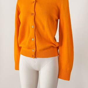 60s Tangerine Orange Acrylic Cardigan | Dotty Mann of Cleveland Orange ...