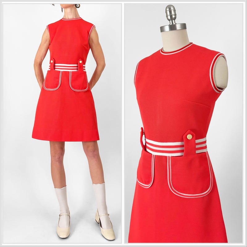 60s Mod Mini Dress - Etsy