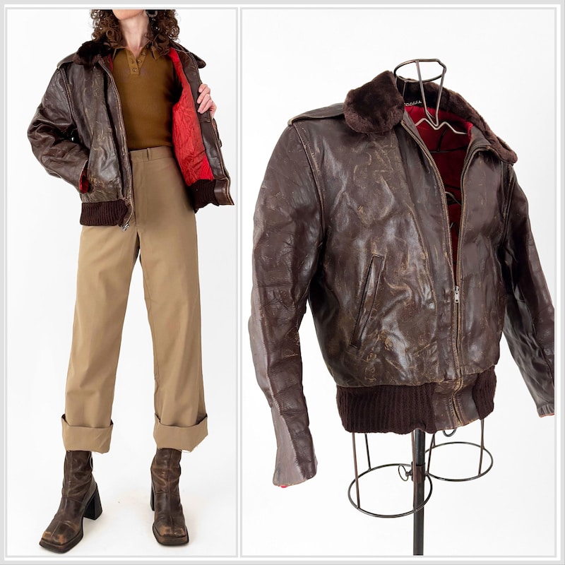 Mens 40s 50s Leather Jacket - Etsy