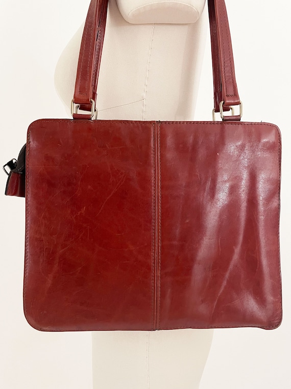 70s Brown Leather Shoulder Bag | Pappagallo Made in U… - Gem